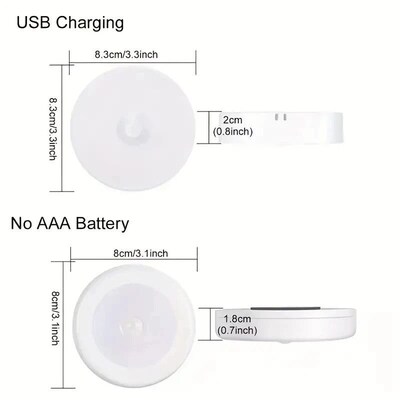 1pc Motion Sensor Night Light - Wireless LED Detector Lamp f