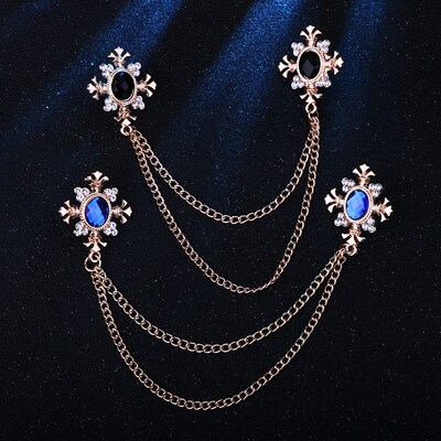 Tassel Rhinestone Cross Collar Chain Mens Corsage Womens S