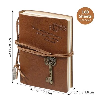Journal Notebook Blank Travel Diary Vintage Writing Bound Pu