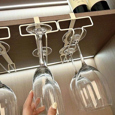 No Drilling Metal Wine Glass Holder - Stemware Rack for Unde