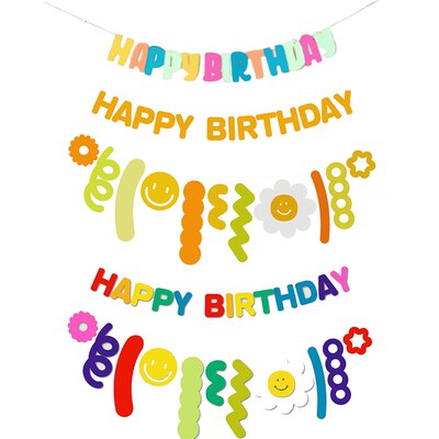 Beatiful Happy Birthday Colorful Non-Woven Birthday Party De