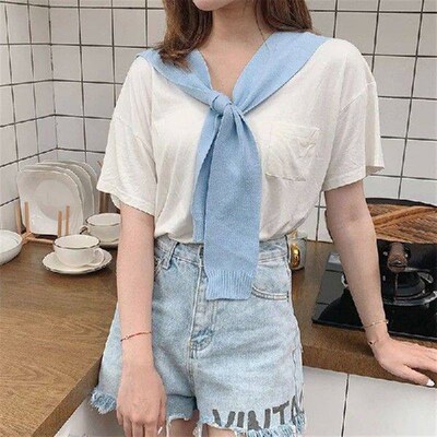 Korean Knitted Shawl Air-conditioned Room Female Blouse