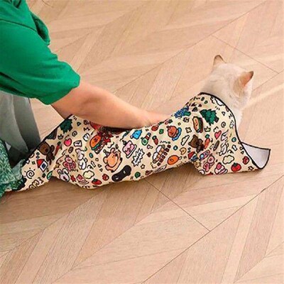 Cat Restraint Wrap Self-Adherent Cat Swaddle Burrito Wrap