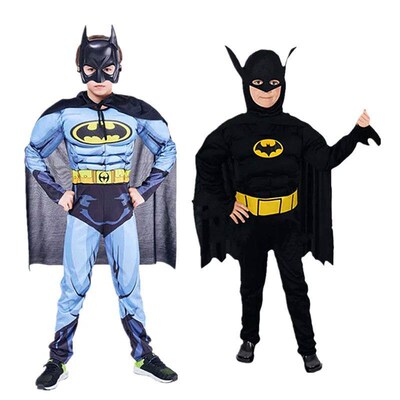 Child Bat Role Play Costume Superhero Mask Jumpsuit