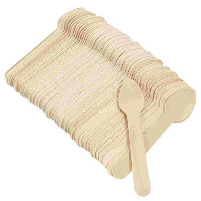 100 Pcs Mini Wooden Spoon Biodegradable Tasting Spoons