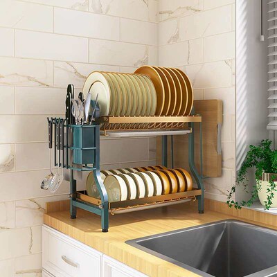 Double-layer Dish Rack Dish Rack Household Three-layer Kitch