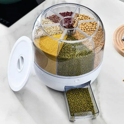Home Furniture 360 Degree Rotating Rice Dispenser Sealed Dry