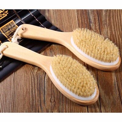 New Dry Skin Exfoliation Wood Brush Body Natural Bristle Woo