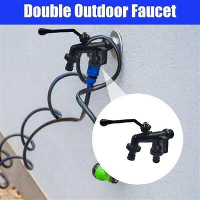 Garden Double Outlet Faucet Garden Double Taps Black Water