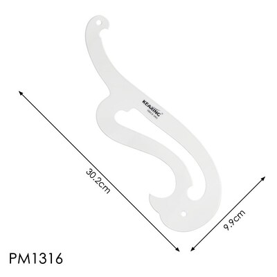 科灵亚克力PM6460袖窿能缝规塑料尺桃子尺服装曲线尺直角尺三角尺