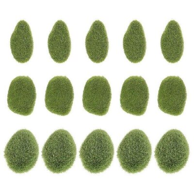 15 Pcs Artificial Moss Stone Lifelike Mossy Rock Fake Rocks