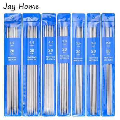 5-35PCS 20CM Stainless Steel Knitting Needles Set 2-5MM Doub
