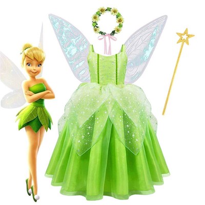 Tinker Bell Princess Halloween Cosplay Girls Party Green