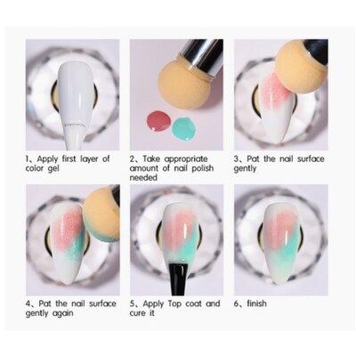 Nail Brush Gradient Shading Pen Dotting Brush Sponge Head Rh