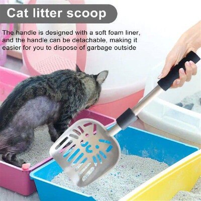 Adjustable Handle Cat Litter Scoop Durable Adjustable Cat