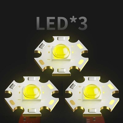 Outdoor three-eye flashlight floodlight camping lamp