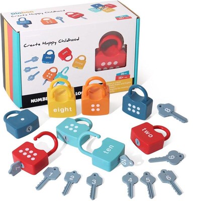 kindergarten number toys Learning Locks Matching Counting锁