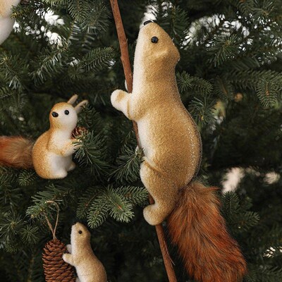 squirrel Christmas tree decorations Pinecones Xmas Ornament