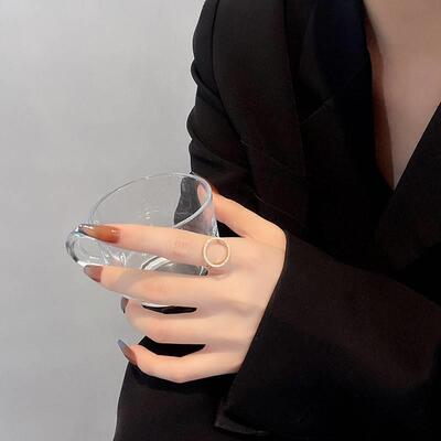 Zircon circle ring female design sense niche open index fing