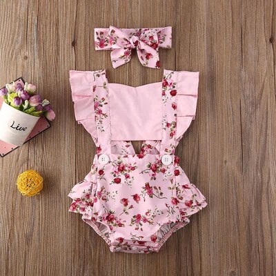 Pudcoco Newborn Baby Girl Clothes Polka Dot Print Flower Fly