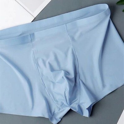 4 Pcs/Lot Mens Ice Silk Sexy Seamless Ultra-thin Boxer Brie