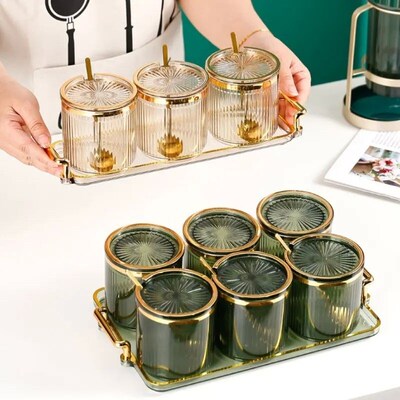 Seasoning Jar With Spoon Household Kitchen Exquisite Seasoni