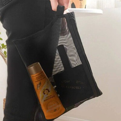 Large Capacity Mesh Cosmetic Bag Casual Pencil Cases Zipper