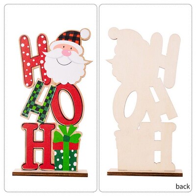 Christmas Decoration Wooden Tabletop Standing Ornaments Welc