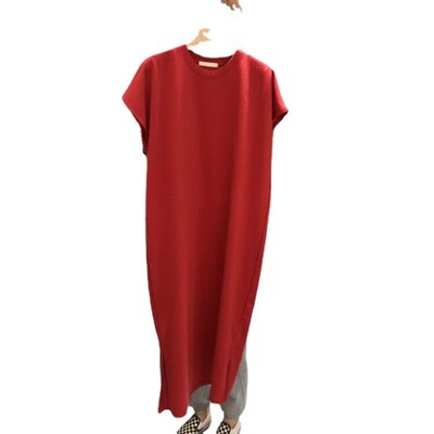 Summer New roun ollar split soli olor temperament M-LONG T-s