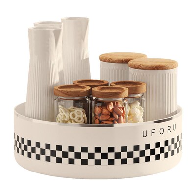 Rotating storage rack for seasonings; Kitchen countertop