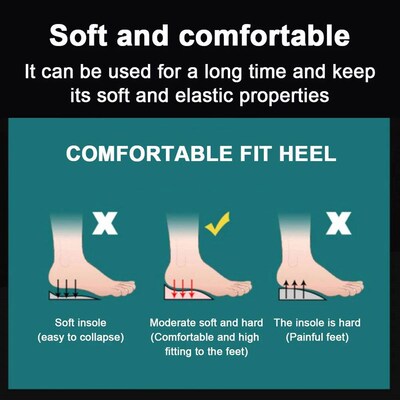 Silicone Gel Height Increase Insole Heel Lifting Inserts Sho