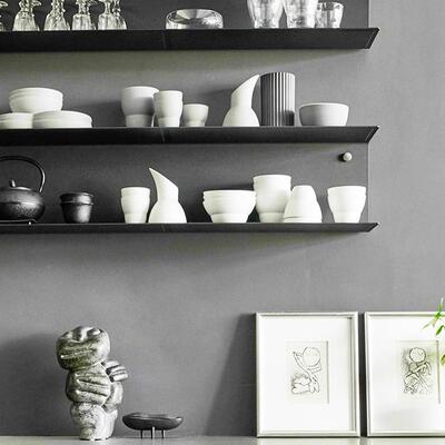 现代架11830简约厨房板墙上置物架铁艺壁挂书隔餐架厅杯架调味收