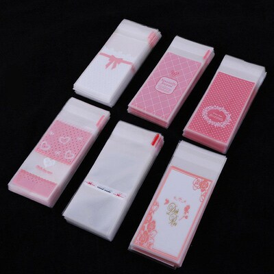 100Pcs/lot Mini plastic cookie packaging 5x10cm cupcake wrap