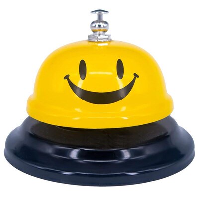 Desk Bell for Service Front Desk Smile Face Metal Ringer按铃