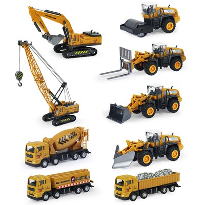 9 Styles Alloy Engineering Diecast Truck Toy Car Constructio