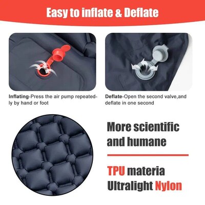 Outdoor Camping Inflatable Maress Sleeping Pad With Pillows