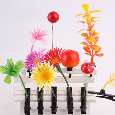 1PC Funny Show Bean Sprout Bobby Hairpin Flower Plant Hair C