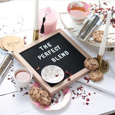 Cork board 10x10inch Wall Decor Felt Letterboard Oak Wood跨
