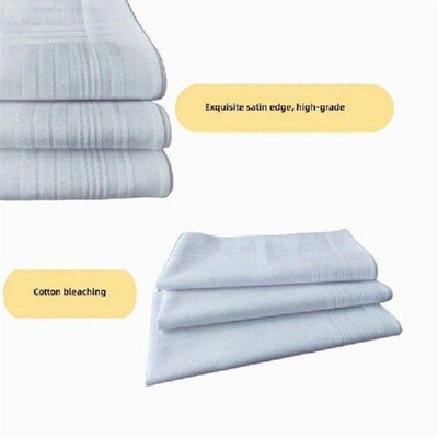 5PCS White Handkerchief Women Men High Absorbent Sweat