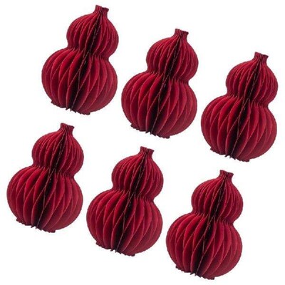 6Pieces Chinese New Year Gourd Lanterns Stylish Paper