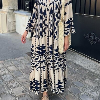 Elegant Summer Maxi Dress Women  Casual Setwear  Vintage