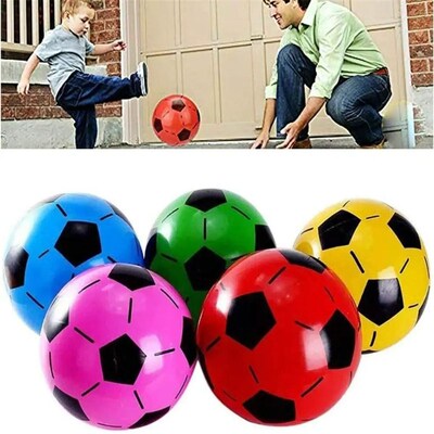 Inflatable Football Kids Sports Beach Ball Elastic Rubber Ch
