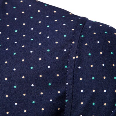 M-5XL Dot-Print Business Casual Shirts for Summer Short Slee