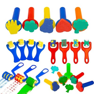 Toddler Sponge Stamp Brush Kits Flower Drawing Toys For Chil