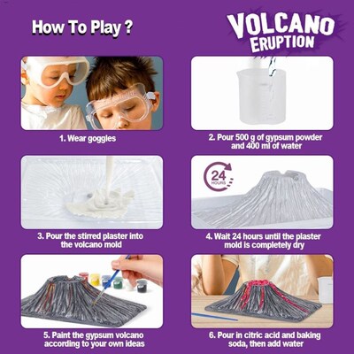 Kids Science Toys DIY Volcano experiment Kit School physics