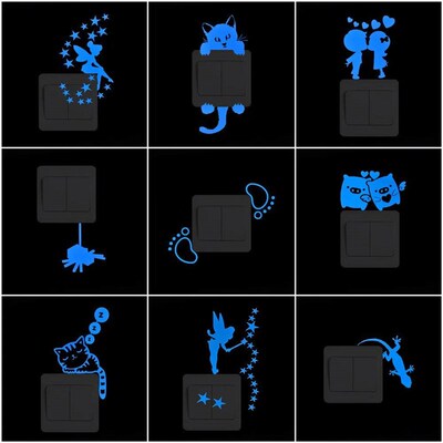 Light Switch Decoration Cartoon Luminous ers Kids Room Wall