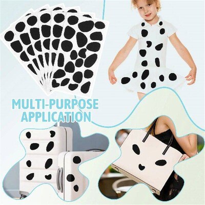 6 Sheets Decorative Felt Stickers Adhesive Dalmation Print