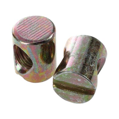 10pcs M6 Barrel Bolts Cross Dowel Slotted Furniture Nut for