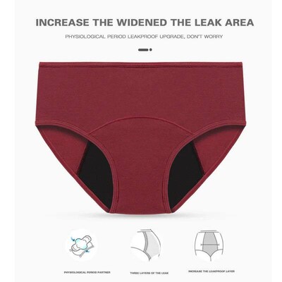 Solid Women Menstrual Panties Leak Proof Briefs Cotton Linge