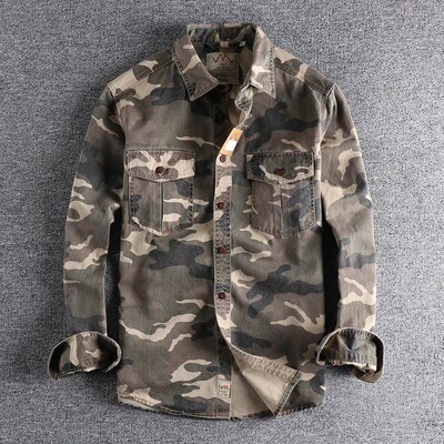 [24hour Fast Shipping] Men Camouflage Cargo Shirts High Qual
